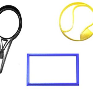 TENNIS BALL RACKET COURT SPORT ATHLETICS SET OF 3 COOKIE CUTTERS MADE IN USA PR1373