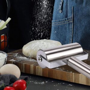 DOITOOL Pizza Roller Stainless Steel Baking Rolling Pin Dough Roller for Pizza Pasta Pastry Bread