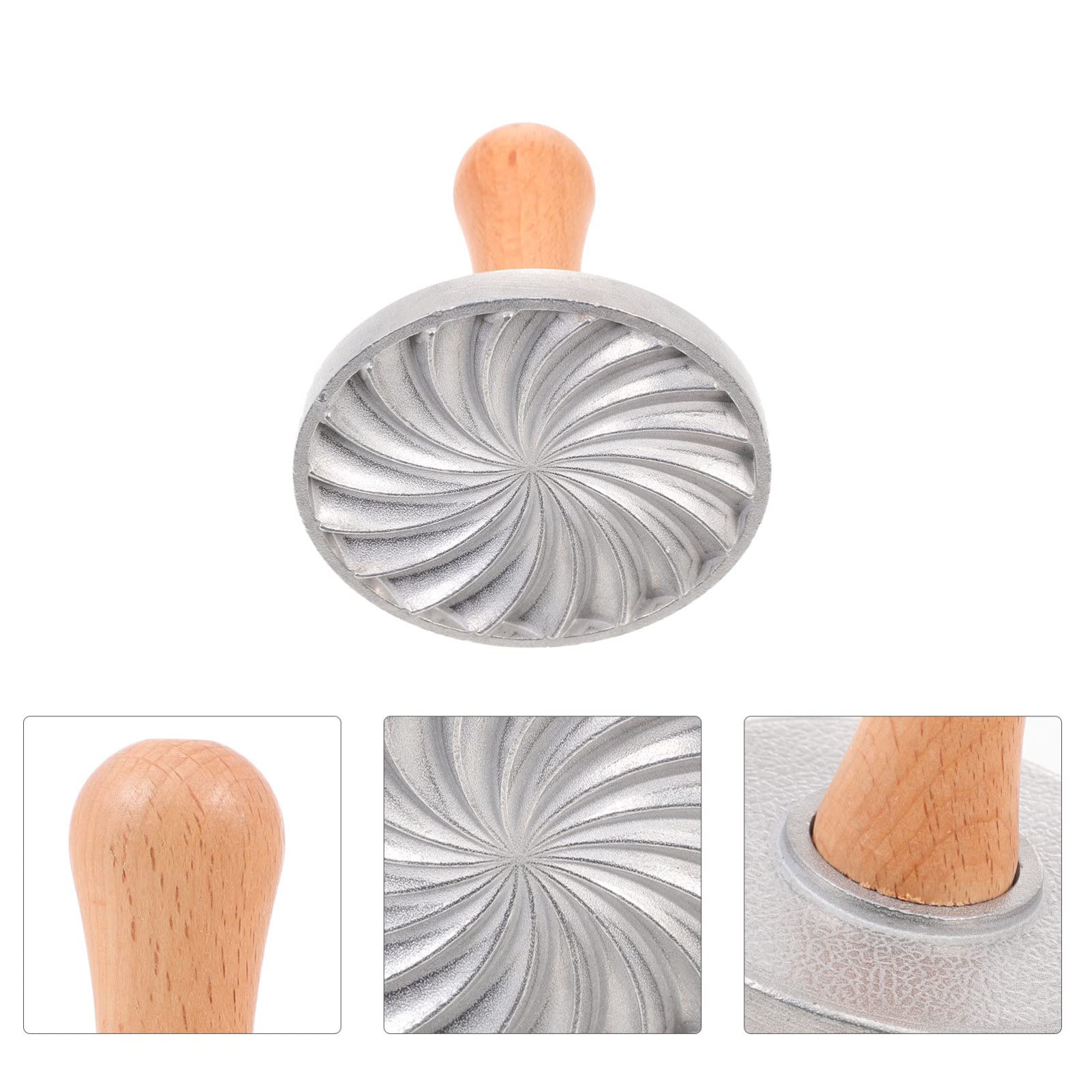 Luxshiny Cake Decorating Cookie Stamps Metal Cookie Press Molds with Wooden Handle Decorating Supplies for DIY Baking Cake Pastry Easy to Use Gift Package - Style 2 Cookie Mold