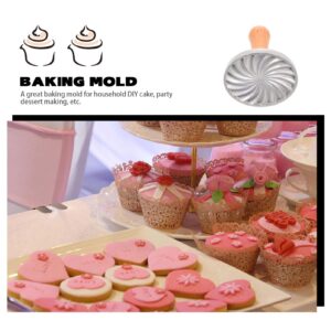 Luxshiny Cake Decorating Cookie Stamps Metal Cookie Press Molds with Wooden Handle Decorating Supplies for DIY Baking Cake Pastry Easy to Use Gift Package - Style 2 Cookie Mold