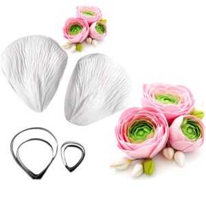 6pcs peony gum paste veiner stainless steel fondant cutter set fondant flower veining molds chocolate making tool