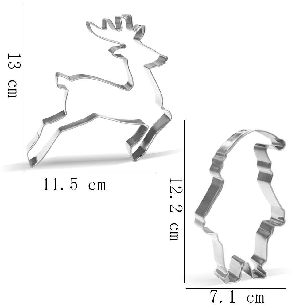 Large Christmas Cookie Cutter Set - 7 Piece - Stainless Steel