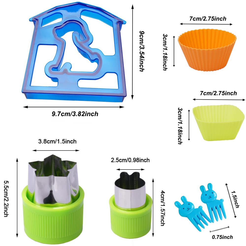 Sandwich Cutter Shape Set for Kids Vegetable Fruit Cutters Food Grade Cookie Mold for Lunchbox Bento Box