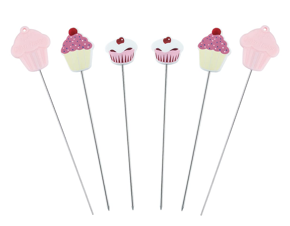 6 Pcs Metal Cake Tester, Stainless Steel Cake Testing Needles, Reusable Kitchen Cake Probe Bakery Muffin Bread Cupcake Tester, Baking Assistant Tool