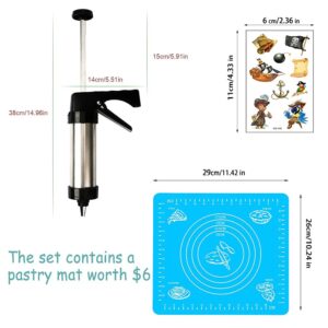 aHzleeM Cookie Press Gun Cupcake Filler Injector Stainless Steel DIY Biscuit Cookie Pastry Gun for Cake Decorating 25 PCS