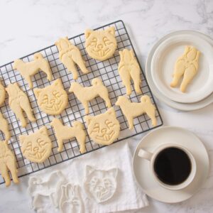 Set of 3 Shiba Inu cookie cutters (Designs: Silhouette, Butt, Face), 3 pieces - Bakerlogy