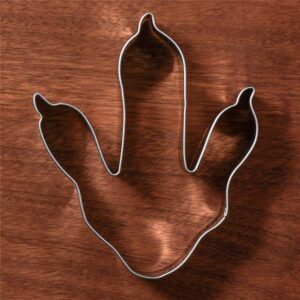 LILIAO Dinosaur Foot Cookie Cutter for Kids Birthday Party - 3 x 4 inches - Dino Biscuit and Fondant Cutters - Stainless Steel