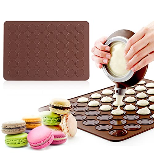 Silicone Macaron Baking Mats, 48 Cavities Silicone Mold Sheet Mat Macaroon Cookies Pastry DIY Bakeware Decorating Tools, Silicone Baking Mat Reusable, Silicone, Pizza