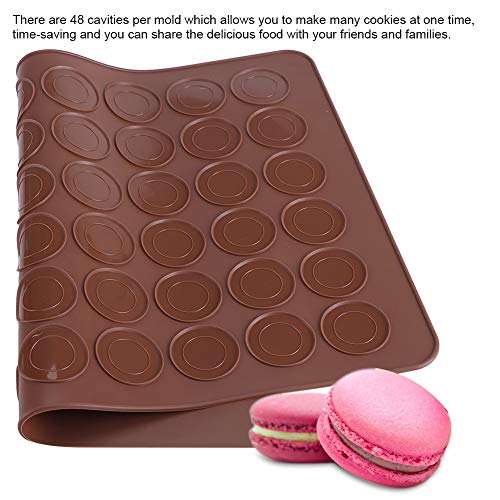 Silicone Macaron Baking Mats, 48 Cavities Silicone Mold Sheet Mat Macaroon Cookies Pastry DIY Bakeware Decorating Tools, Silicone Baking Mat Reusable, Silicone, Pizza