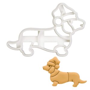 christmas dachshund cookie cutter, 1 piece - bakerlogy