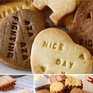 KALAIEN Alphabet Number Cookie Biscuit Letter Stamp for Cookie Decorations Embosser Cutter Fondant DIY Tool-Small