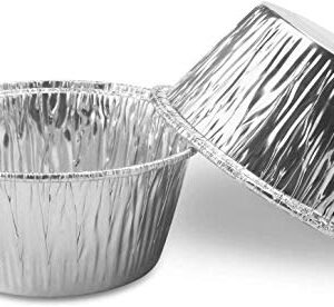 300PCS Aluminum Foil Ramekin, Disposable Ramekins 4 Oz Aluminum Cupcake with Aluminum Foil Baking Standard Size Perfect for Souffle & Creme Brulee Baking Cups Foil Baking Cups