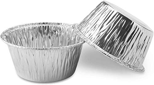 300PCS Aluminum Foil Ramekin, Disposable Ramekins 4 Oz Aluminum Cupcake with Aluminum Foil Baking Standard Size Perfect for Souffle & Creme Brulee Baking Cups Foil Baking Cups