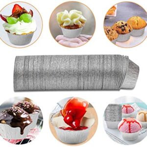 300PCS Aluminum Foil Ramekin, Disposable Ramekins 4 Oz Aluminum Cupcake with Aluminum Foil Baking Standard Size Perfect for Souffle & Creme Brulee Baking Cups Foil Baking Cups