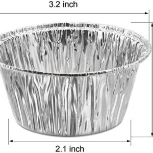 300PCS Aluminum Foil Ramekin, Disposable Ramekins 4 Oz Aluminum Cupcake with Aluminum Foil Baking Standard Size Perfect for Souffle & Creme Brulee Baking Cups Foil Baking Cups