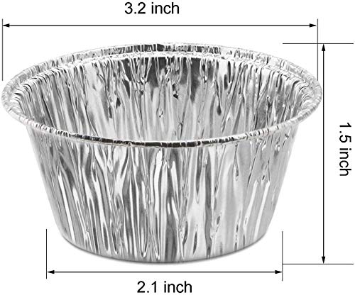 300PCS Aluminum Foil Ramekin, Disposable Ramekins 4 Oz Aluminum Cupcake with Aluminum Foil Baking Standard Size Perfect for Souffle & Creme Brulee Baking Cups Foil Baking Cups