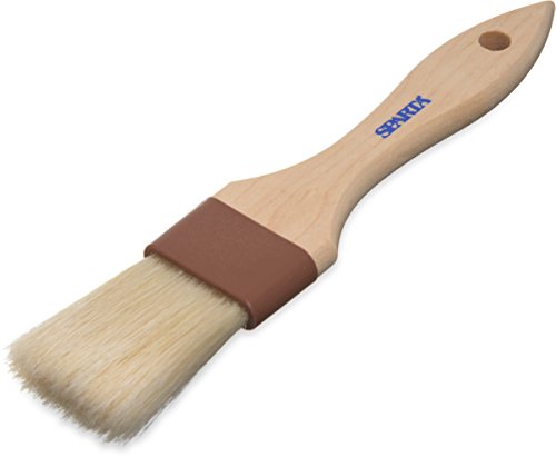 SPARTA 4037300 Boarhair Basting Brush, Flat Brush With Ergonomic Handle, 1.5 Inches, Brown