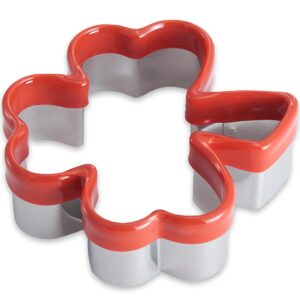 3 Pcs Clover Cookie Cutter Set 4.1" 3" 1.8", St. Patrick's Day Irish Shamrock Holiday Stainless Steel Cookie Cutter, Coated with Soft PVC for Protection