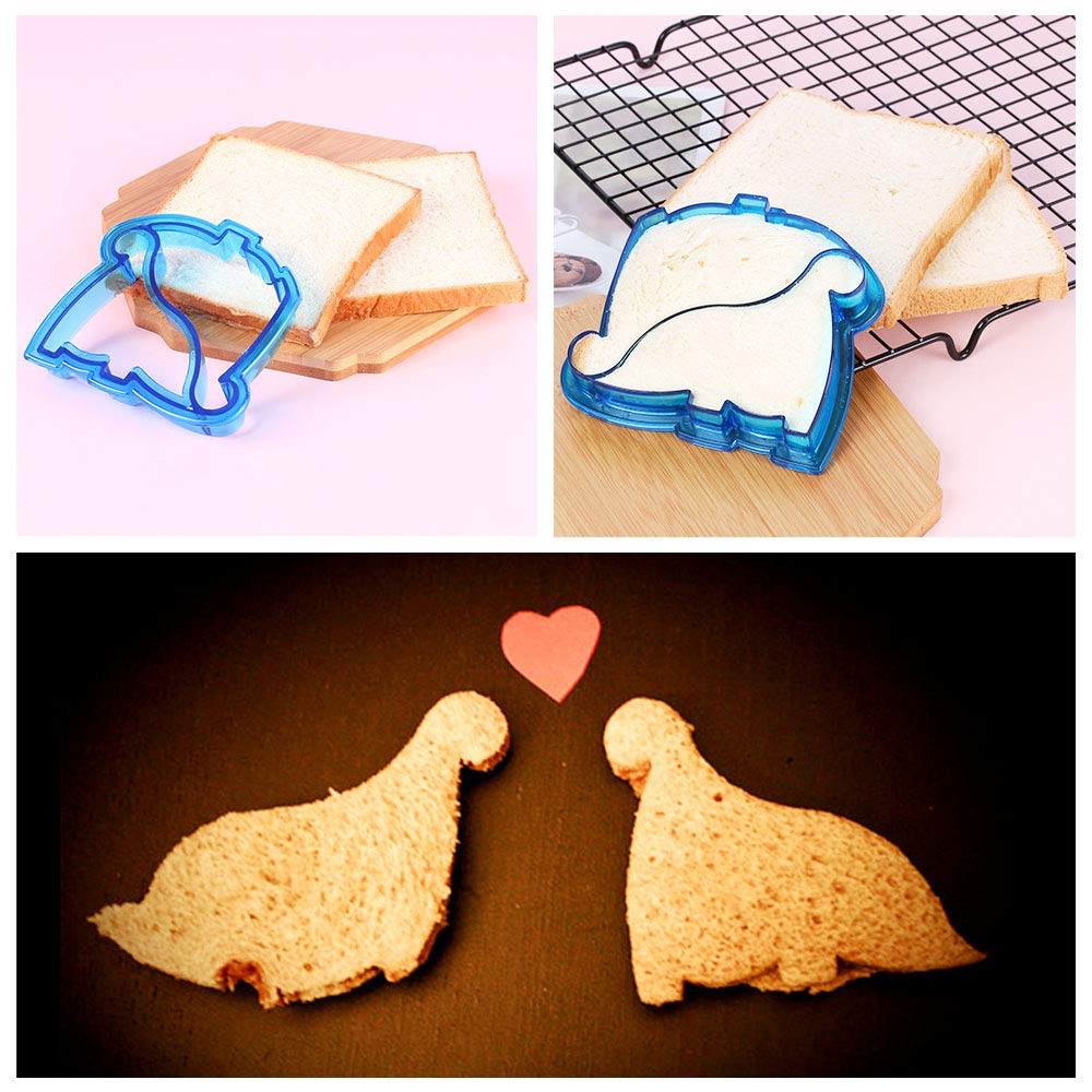 10 Pcs Cookie Cutter Set for Kids and Parents, Sandwich and Bread Crust Cutters of Various Kinds- Butterfly, Dinosaur, Elephants, Dog, Car, Dolphin, Square, Heart, Star in 10 Cute Shapes