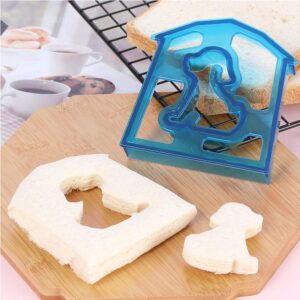 10 Pcs Cookie Cutter Set for Kids and Parents, Sandwich and Bread Crust Cutters of Various Kinds- Butterfly, Dinosaur, Elephants, Dog, Car, Dolphin, Square, Heart, Star in 10 Cute Shapes