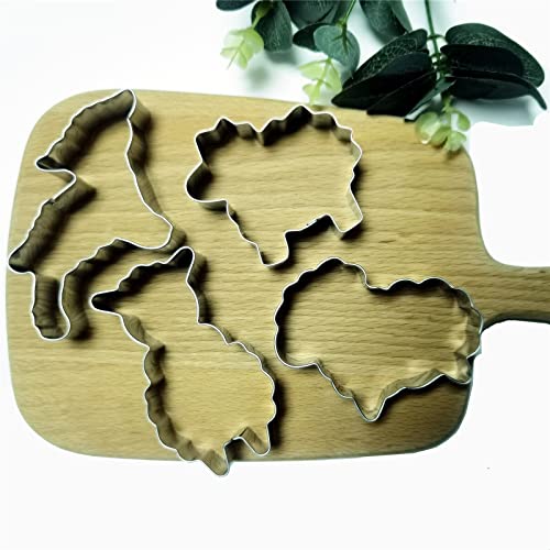 Sheep Shaped Cookie Cutter Set of 4 pcs, Stainless Steel Cute Lamb Series Fondant Cutters