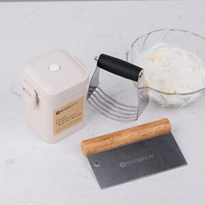 Pie Crust & Pastry Utensils Set, 2.2Lb Pie Weights Baking Beans & Pastry Dough Blender & Wood Handle Dough Cutter Set