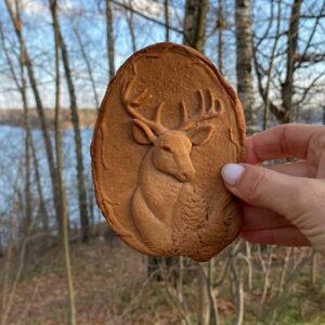 Wooden Cookie Molds, Carved Wooden Biscuit Mold Baking Cookie Mold Wooden Kitchen Cookie Cutter Embossing Press Molds Gingerbread Mold DIY Baking Tools (Reindeer)