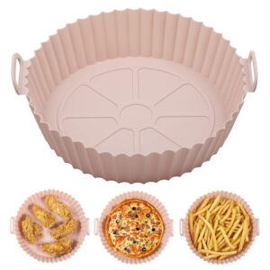 air fryer silicone pot 8 inch silicone air fryer liners basket food safe non stick air fryer accessories reusable replacement parchment air fryer liner paper fits 3.6 to 6.8qt air fryer