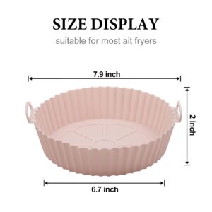 Air Fryer Silicone Pot 8 Inch Silicone Air Fryer Liners Basket Food Safe Non Stick Air Fryer Accessories Reusable Replacement Parchment Air Fryer Liner Paper Fits 3.6 To 6.8QT Air Fryer