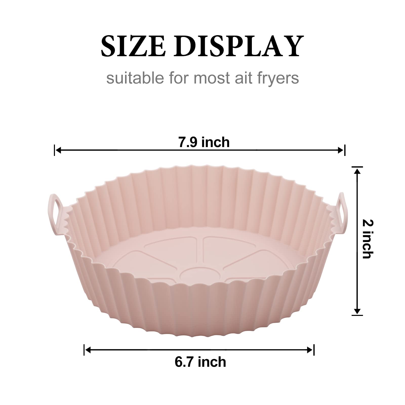 Air Fryer Silicone Pot 8 Inch Silicone Air Fryer Liners Basket Food Safe Non Stick Air Fryer Accessories Reusable Replacement Parchment Air Fryer Liner Paper Fits 3.6 To 6.8QT Air Fryer