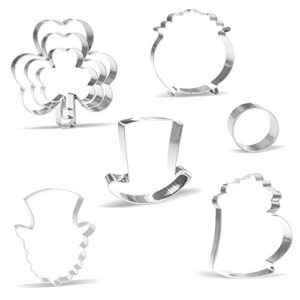 large st. patrick’s day cookie cutter set - 8 piece - stainless steel