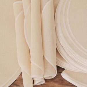 12Pcs Round Cotton Yarn Steamer Cloth Reusable Non Stick Household Steamer Liners Cloth Mesh Mat Pad Steamed Buns Dumplings Baking Cooking Tool, 20CM/8Inch