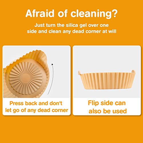 Air Fryer Silicone Pot, Air fryer liners,air fryer accessories,Easy to clean,air fryer parchment paper can be used on both sides,Unique stripe distribution increases baking effect by 10%(2PCS)