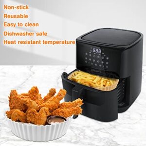 Air Fryer Silicone Pot, Air fryer liners,air fryer accessories,Easy to clean,air fryer parchment paper can be used on both sides,Unique stripe distribution increases baking effect by 10%(2PCS)