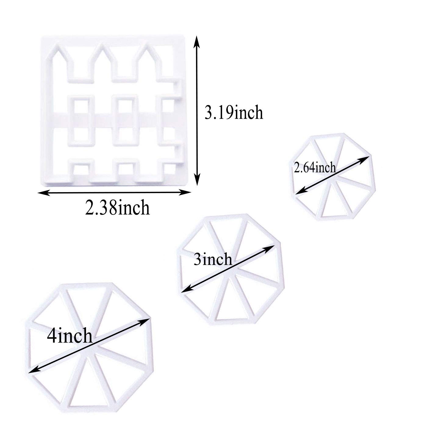 DaNaRaa Plastic Mini House Bamboo Fence Pennant Cookie Cutters Cakecup Decoration Fondant Molds Tools(8 Pieces)