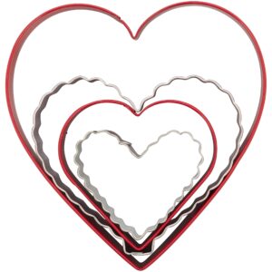 Wilton From The Heart Nesting Cookie Cutter Set, from Bite Sized to 5-inch Heart Cookies, Share the Love of Baking, 4-Piece Set