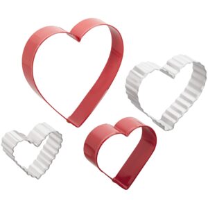 Wilton From The Heart Nesting Cookie Cutter Set, from Bite Sized to 5-inch Heart Cookies, Share the Love of Baking, 4-Piece Set