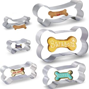 Dog Bone/Dog Biscuit Cookie Cutters for Homemade Treats, 6 PCS set Boxed package. 5." 4" 3.5" 2", 4.8" 3" stainless steel