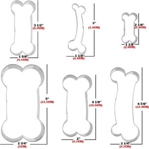 Dog Bone/Dog Biscuit Cookie Cutters for Homemade Treats, 6 PCS set Boxed package. 5." 4" 3.5" 2", 4.8" 3" stainless steel