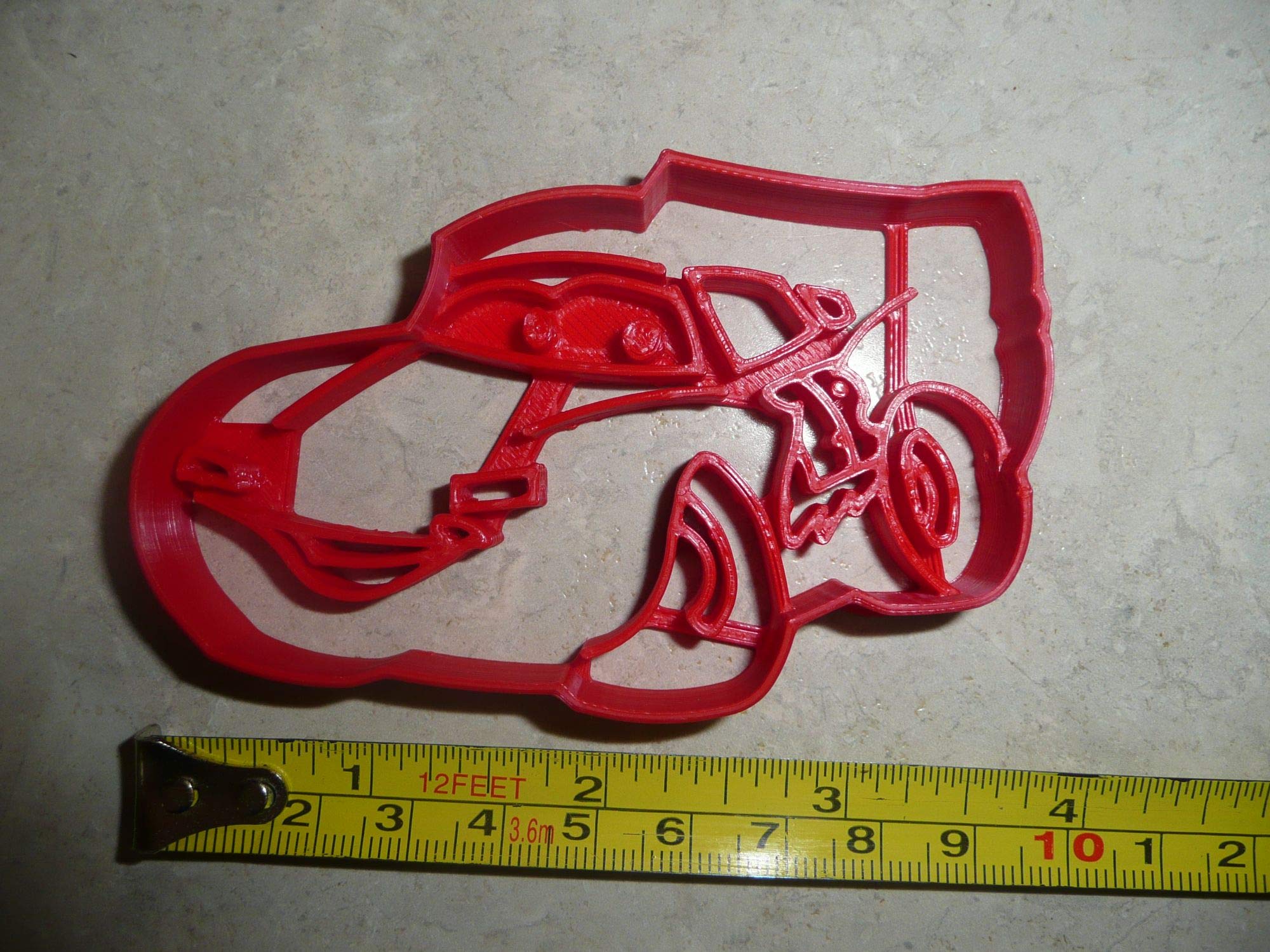 YNGLLC LIGHTNING MCQUEEN RACE CAR CARS CARTOON CHARACTER SPECIAL OCCASION COOKIE CUTTER BAKING TOOL 3D PRINTED MADE IN USA PR2293, Red