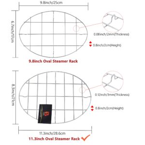 TamBee Wire Broiling Rack Roasting Rack Baking Rack Cooking Cooling For Oven Stainless Steel Oval Steamer Rack Canning Rack Cookie Roasting 11.3"x 8.3"x 0.8" 2PCS