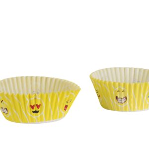 Emoticon Liners Party Cupcake Holders - Emoticon Birthday Party Favors, Emoticon Cupcake Liners, Emoticon Muffin Wrappers, Emoticon Bday Favors (40 Pc / 2 Emoticon Styles Per Pack)