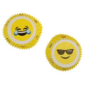 Emoticon Liners Party Cupcake Holders - Emoticon Birthday Party Favors, Emoticon Cupcake Liners, Emoticon Muffin Wrappers, Emoticon Bday Favors (40 Pc / 2 Emoticon Styles Per Pack)