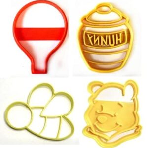 WINNIE THE POOH ADVENTURE THEME BALLOON HUNNY HONEY POT SET OF 4 COOKIE CUTTERS MADE IN USA PR1064