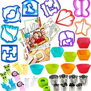 Sandwich Cutters Shapes Set for Kids Bread Vegetables Fruits Cheese Shapes Mold Supplies Crust Bento Lunch Box Accessories and Uncrustable Sealer