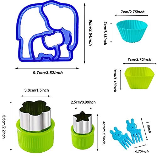 Sandwich Cutters Shapes Set for Kids Bread Vegetables Fruits Cheese Shapes Mold Supplies Crust Bento Lunch Box Accessories and Uncrustable Sealer