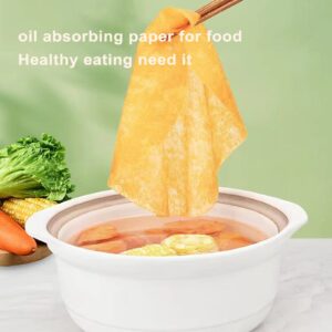 60 Sheets Oil Absorbing Paper for Kitchen Food Oil Absorbing Paper to Remove Oil Scum Oil Blotting Sheets for Cooking Fried food