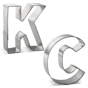 Letters KC Cookie Cutter 2 Pc Set HS0451 with Recipe Card. Foose USA