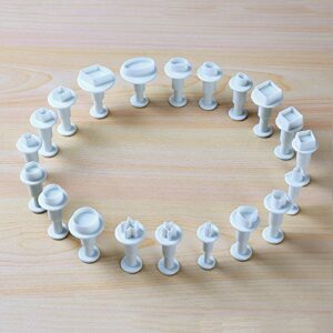 OGORI 20pcs Mini Fondant Cutters Cookie Cutters Sugarcraft Cake Decorating Tools, Square/Round/Heart/Oval/Five-Pointed Star/Diamond