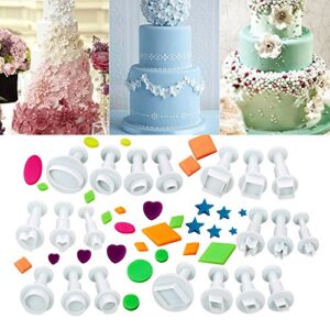 OGORI 20pcs Mini Fondant Cutters Cookie Cutters Sugarcraft Cake Decorating Tools, Square/Round/Heart/Oval/Five-Pointed Star/Diamond